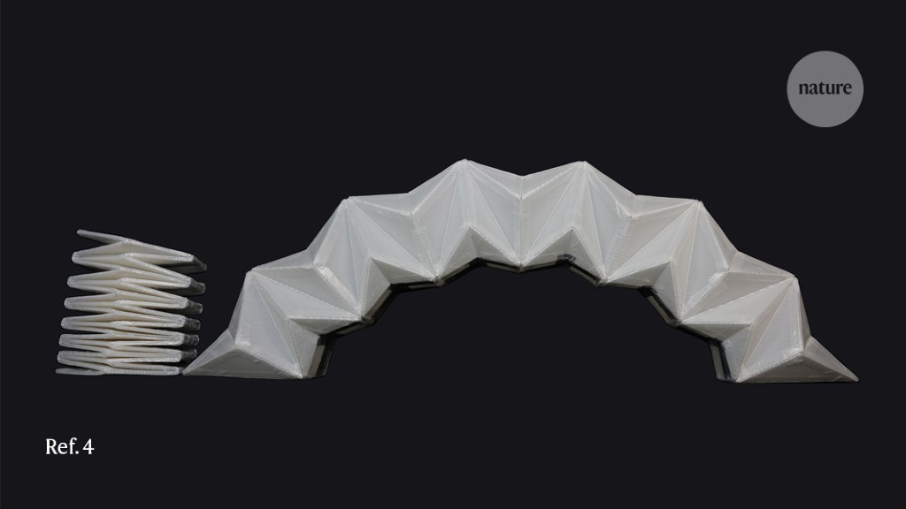 Large-scale origami locks into place under pressure