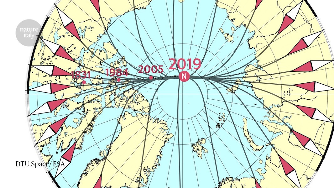 A tug of war over the north magnetic pole