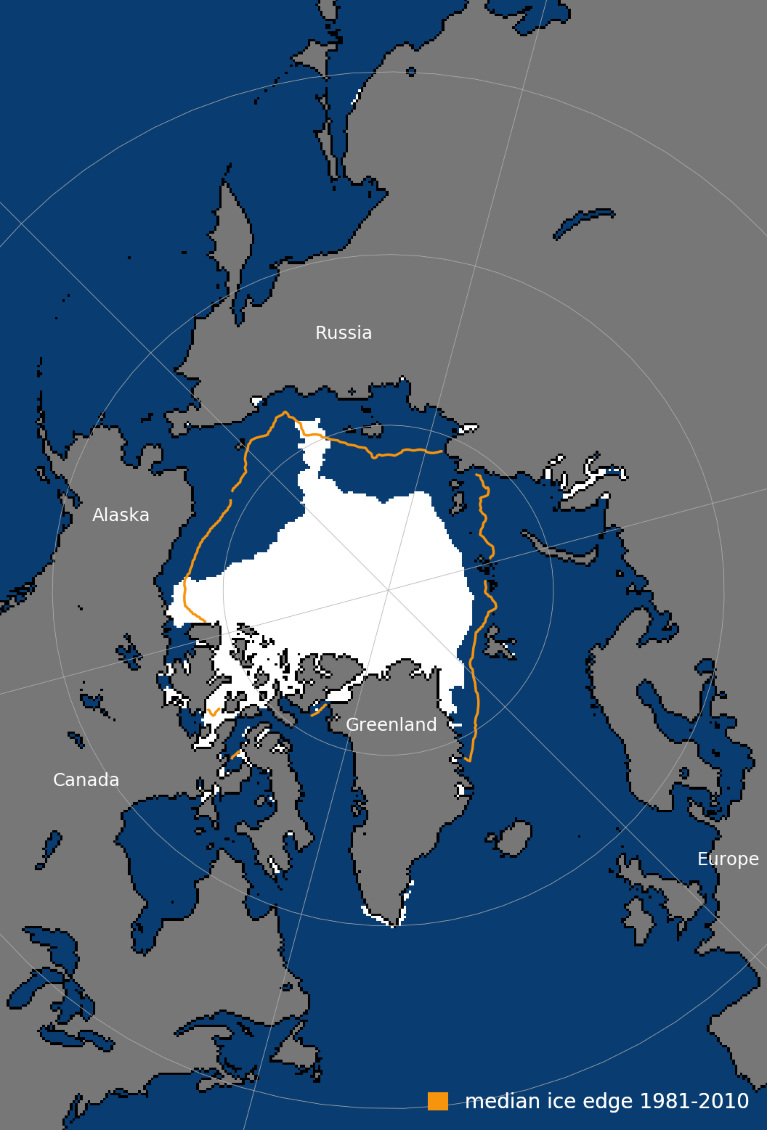 Arctic sea ice continues its downward spiral