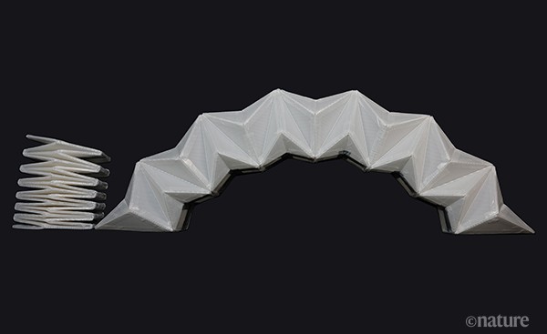 Large-scale origami locks into place under pressure