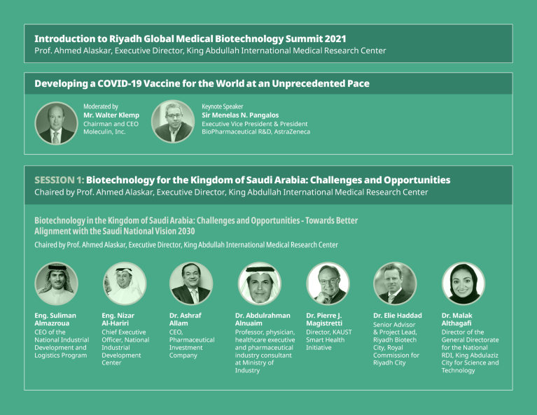 Meet the speakers at the Riyadh Global Medical Biotechnology Summit 2021